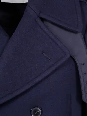 Dries Van Noten Double-breasted Rafaell Pea Coat - Blue