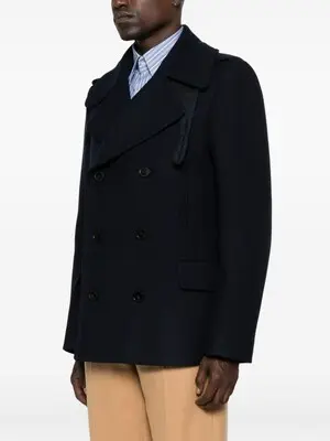 Dries Van Noten Double-breasted Rafaell Pea Coat - Blue
