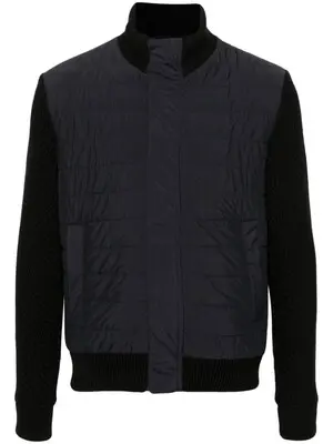 Herno Nylon And Wool Bomber Jacket - Black