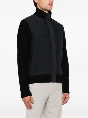 Herno Nylon And Wool Bomber Jacket - Black
