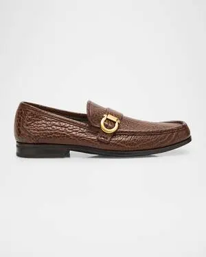 FERRAGAMO Caspian 2 Leather Moc-toe Loafers - Naturale/t.moro