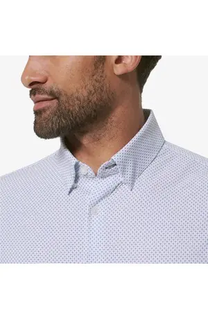 Mizzen+main Leeward Microprint Stretch Performance Button-down Shirt
