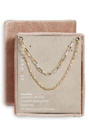 Chelsea28 Set Of Chain Layered Necklaces - Goldilver