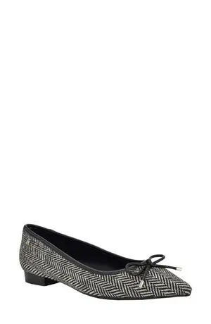 Tommy Hilfiger Kimio Pointed Toe Flat - Black/white