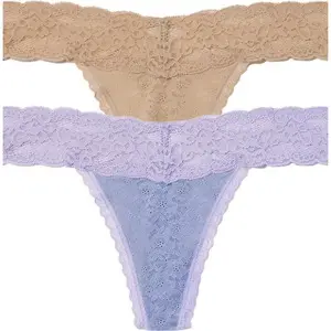 SKARLETT BLUE Goddess Lace Thong 2-pack - Nylon/ice Purple Blue Violet