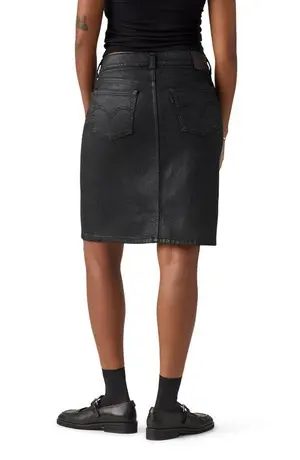 LEVI'S Coated Stretch Denim Midi Skirt