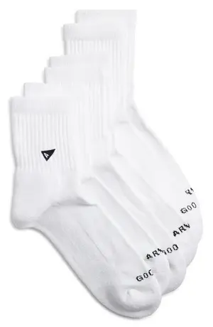 ARVIN GOODS Assorted 3-pack Quarter Crew Socks - White
