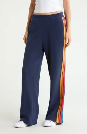 AVIATOR NATION 5-Stripe Wide Leg Sweatpants