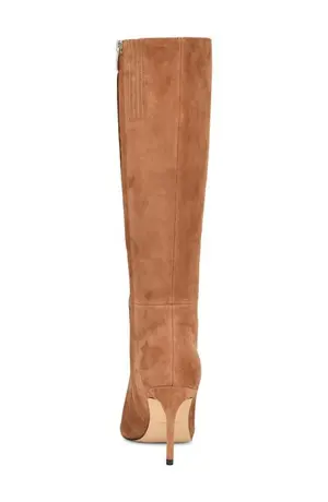 Nine West Pointed Toe Knee High Boots - Dark Natural