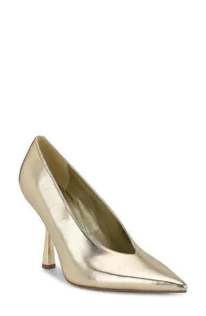 Nine West Lorela Pointed Toe Pumps - Gold