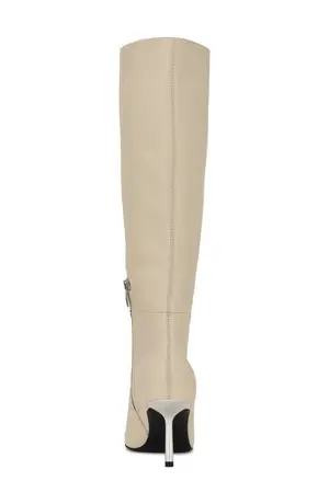 Nine West Pointed Toe Knee High Boots - Ivory