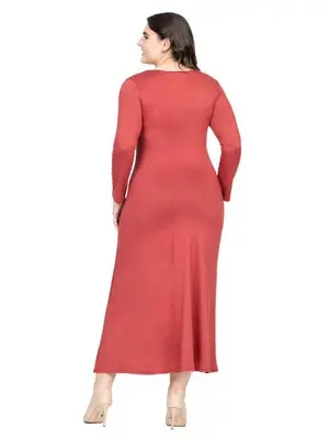 24SEVEN COMFORT APPAREL Long Sleeve Maxi Dress - Penny