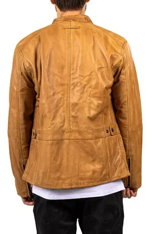 MACEOO Washed Lambskin Leather Jacket