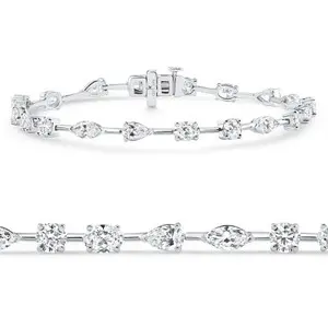 BLISS DIAMOND 5ct Diamond Tennis Bracelet 7" 14k Gold Lab Grown - 14k White Gold