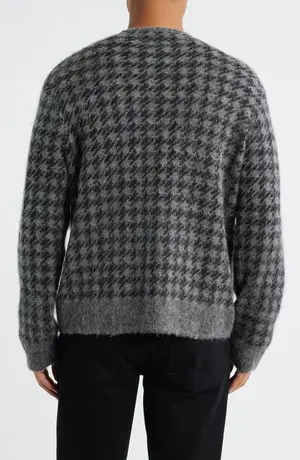 ALLSAINTS Zain Houndstooth Cardigan - Charcoal Grey