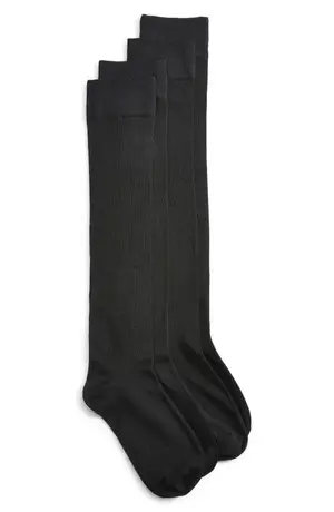 K BELL SOCKS Assorted Comfort Top Knee High Socks - Black