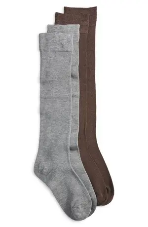 K BELL SOCKS Assorted Comfort Top Knee High Socks - Grey