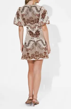 Adelyn Rae Abigail Placed Print Minidress