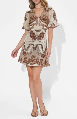 Adelyn Rae Abigail Placed Print Minidress