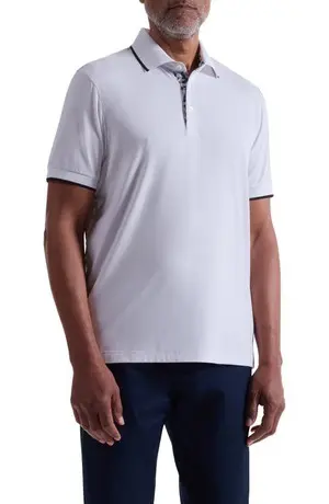 Bugatchi Three-button Performance Polo - White