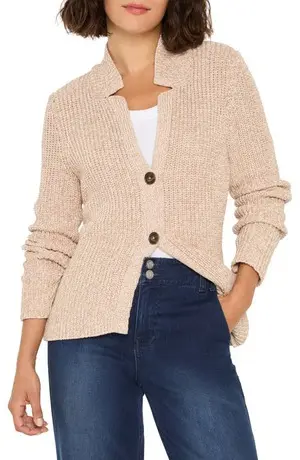 NIC+ZOE Shaker Stitch Cady Sweater Jacket - Neutral Mix