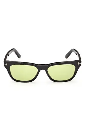 TOM FORD Rectangular Sunglasses - Black/bright Green Lens