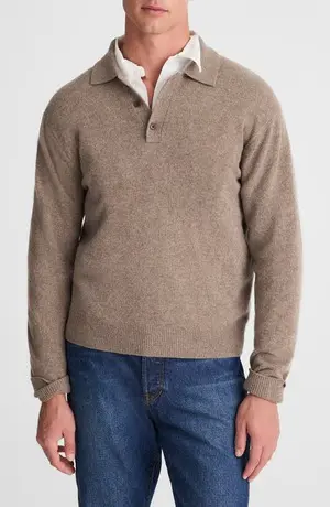 Madewell Merino Wool Polo Sweater - Heather Grey