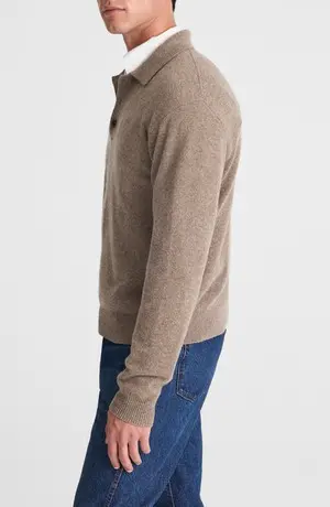 Madewell Merino Wool Polo Sweater - Heather Grey