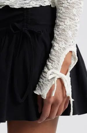 Bp. Funnel Neck Lace Top - Ivory