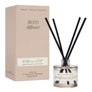 SWEET WATER DECOR Tinted Glass Reed Diffuserspa Scents - Wildflowers & Salt