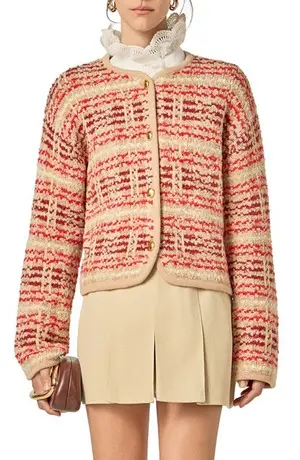 English Factory Textured Stripe Wool-blend Jacket - Tan Multi