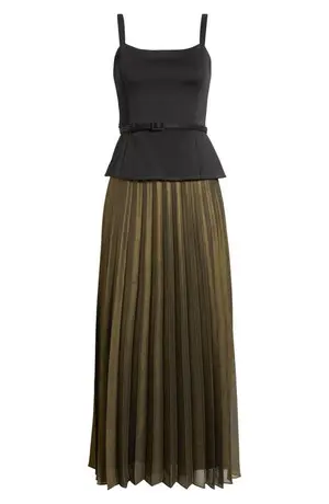 Julia Jordan Mixed Media Pleated Dress