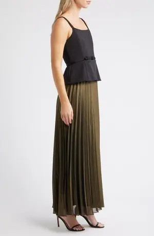 Julia Jordan Mixed Media Pleated Dress