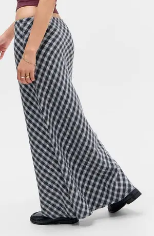 BDG URBAN OUTFITTERS Plaid Cotton Maxi Skirt