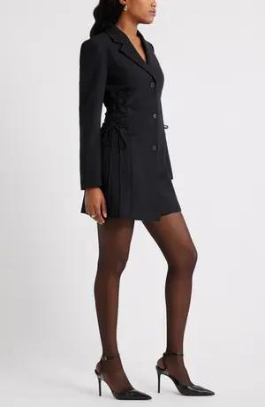 OPEN EDIT Corset Blazer Minidress - Black