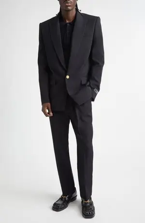 Balmain Pinstripe Wool Tuxedo Jacket
