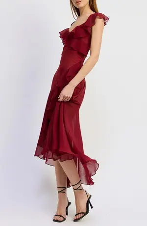EN SAISON Annalis Ruffle High-low Maxi Dress