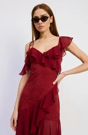 EN SAISON Annalis Ruffle High-low Maxi Dress