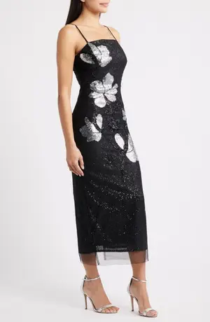 Vince Camuto Sequin Floral Gown