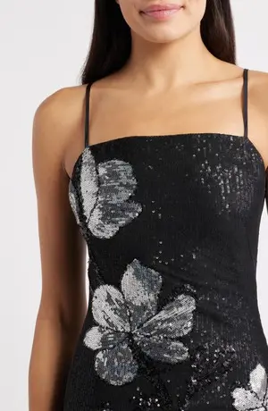 Vince Camuto Sequin Floral Gown