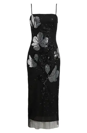 Vince Camuto Sequin Floral Gown