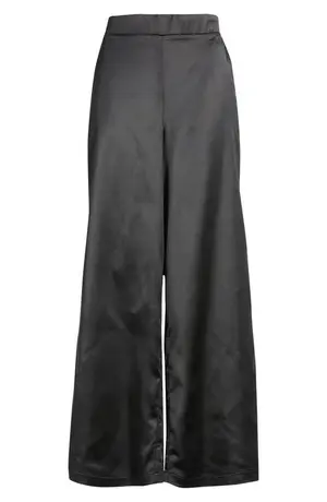 Hue Sateen Wide Leg Pants