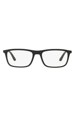Emporio Armani 55mm Rectangular Eyeglasses - Matte Black/clear