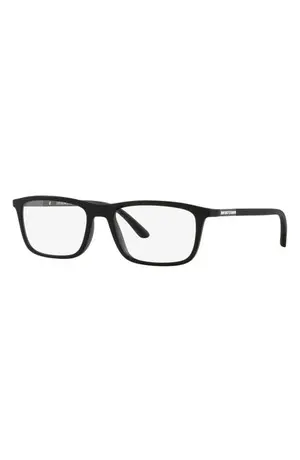 Emporio Armani 55mm Rectangular Eyeglasses - Matte Black/clear
