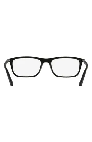 Emporio Armani 55mm Rectangular Eyeglasses - Matte Black/clear