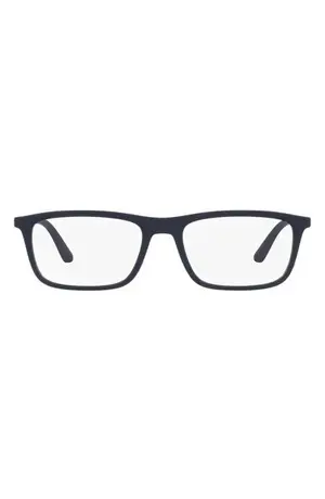 Emporio Armani 55mm Rectangular Eyeglasses - Matte Blue/clear
