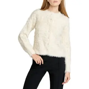 WAYF Kat Fuzzy Cardigan - Ivory