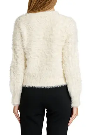 WAYF Kat Fuzzy Cardigan - Ivory