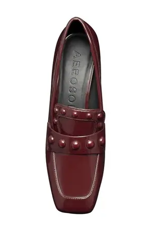Aerosoles Izzell Square Toe Pumps - Merlot Crinkle Patent