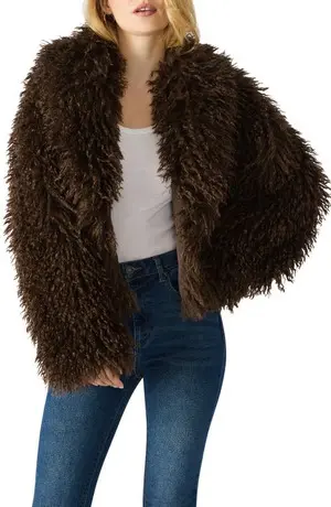 Steve Madden Inaya Faux-fur Jacket - Dark Espresso